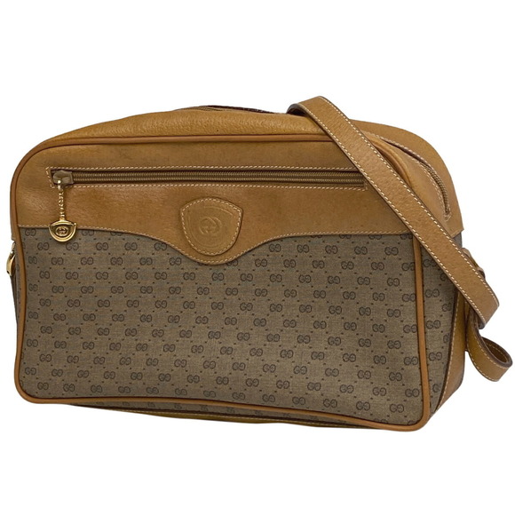 Gucci | Bags | Gucci Micro Gg Shoulder Bag Canvas Brown | Poshmark